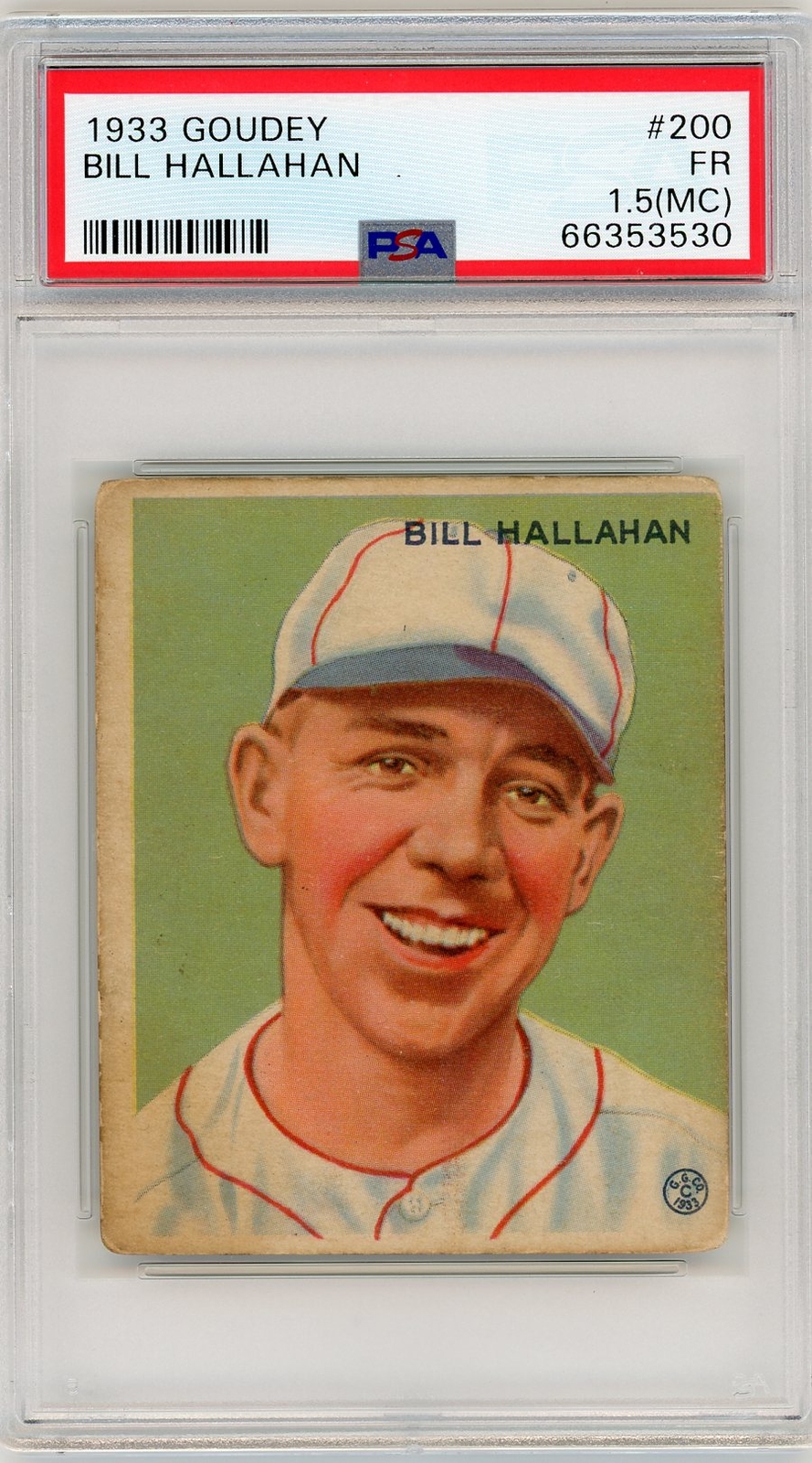 1933 Goudey Big League Chewing Gum - R319 #200 Bill Hallahan (RC) for ...