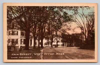 West Upton MA Massachusetts Main Street View Old Vintage Postcard Hand ...