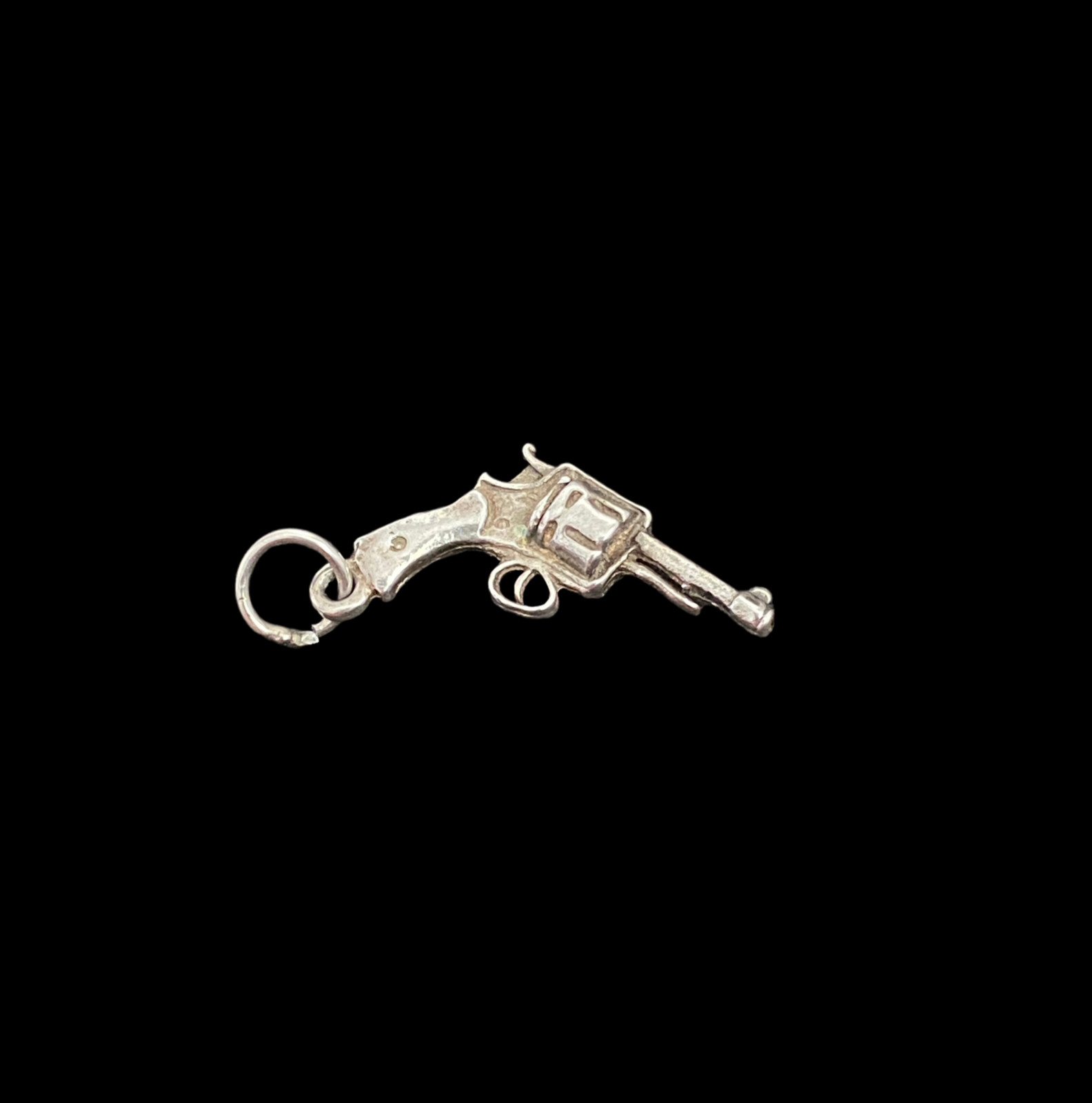 Vintage Sterling Silver Gun Revolver Pistol Charm for… - Gem