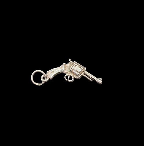 Vintage Sterling Silver Gun Revolver Pistol Charm for… - Gem