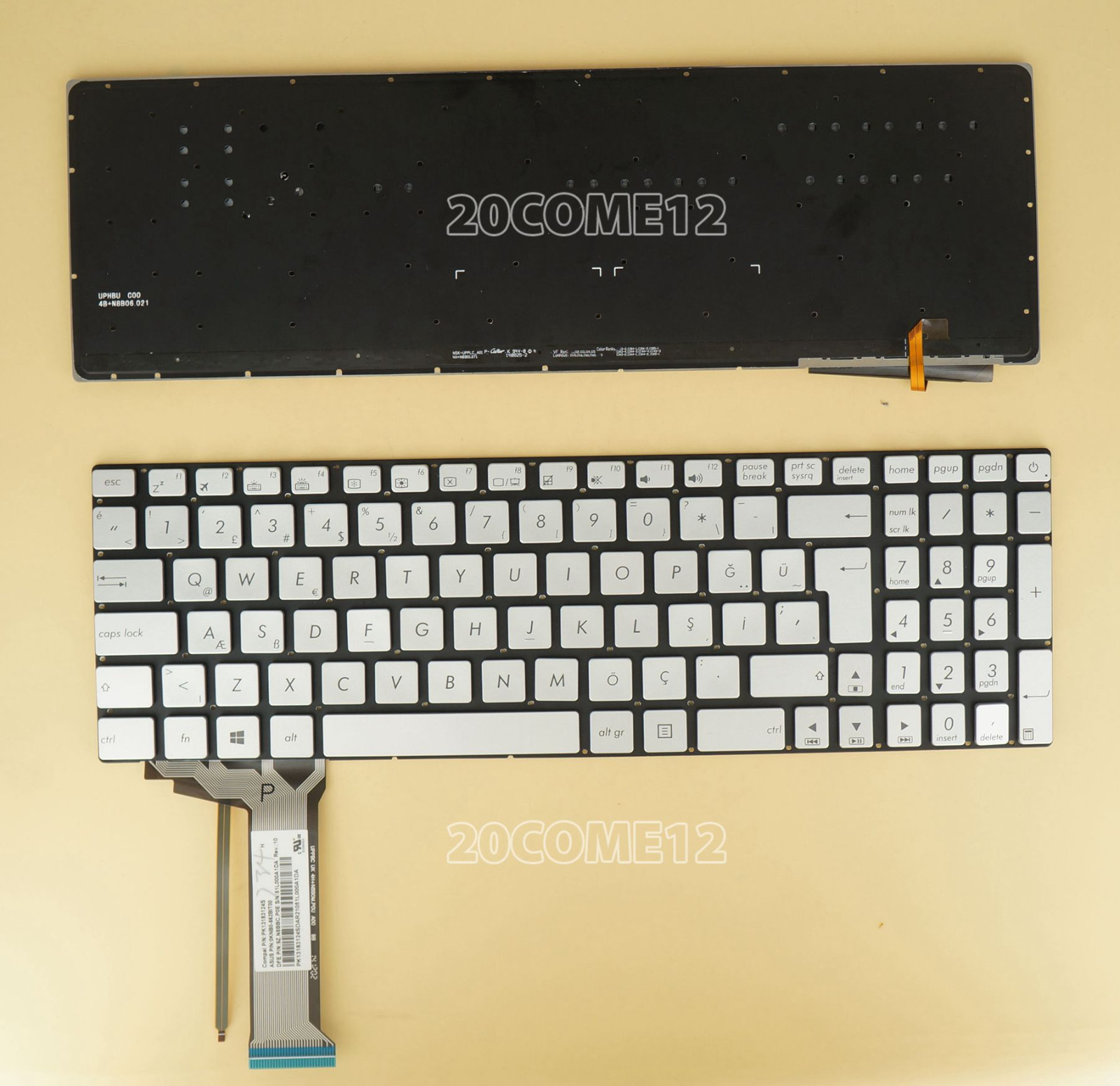 New for ASUS N552VW N552VX N752V Keyboard Turkish Klavye Backlit No ...