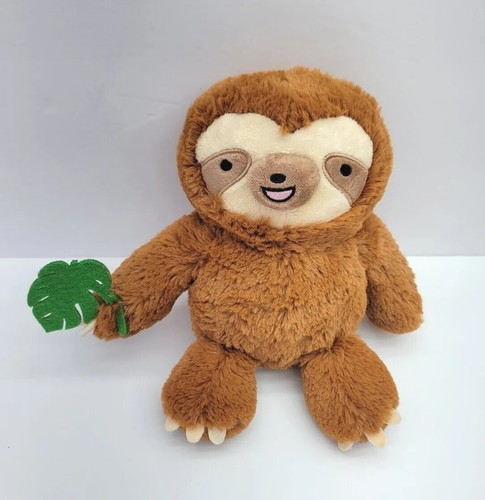 Frankford Three Toed Sloth Stuffed Animal w/ Green Leaf 8 in Plush Toy ...