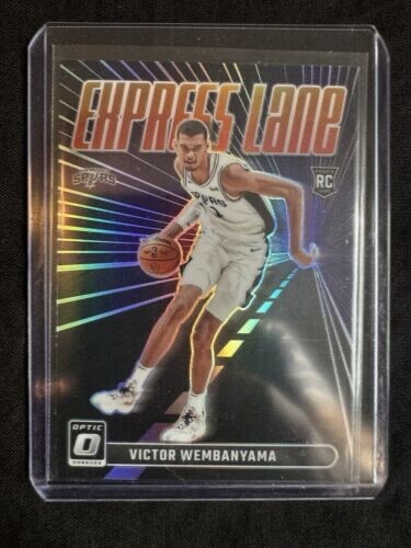 2023-24 Panini Optic VICTOR WEMBANYAMA ROOKIE Express Lane SILVER HOLO ...