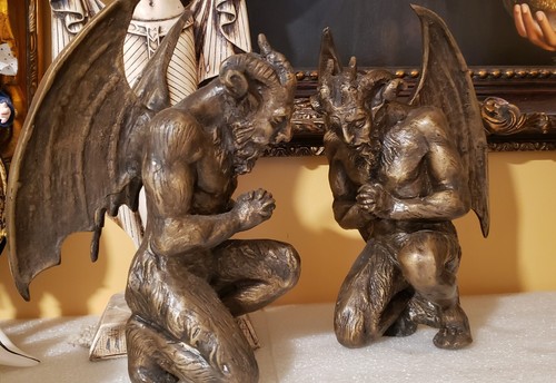 Antique bronze devil demon large statues | eBay