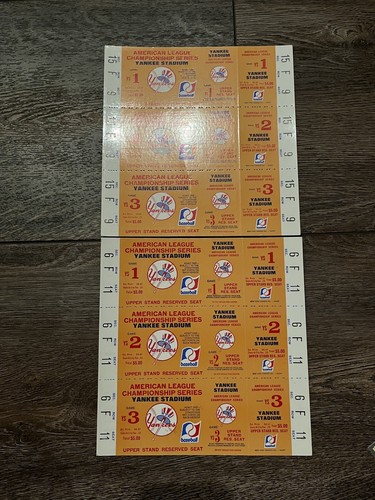 1976 Yankee Stadium American League Championship Series Tickets Games 1 ...