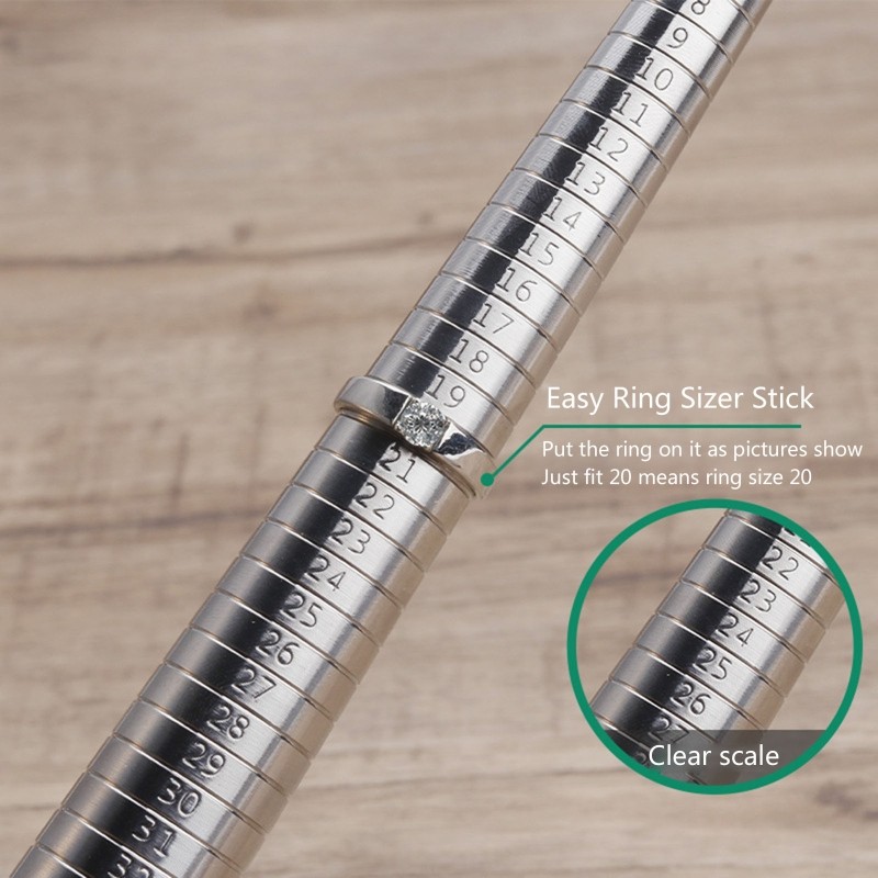 Jewelry Tools Ring Mandrel Ring Sizer for HK Size 1-33 Ring Measuring ...