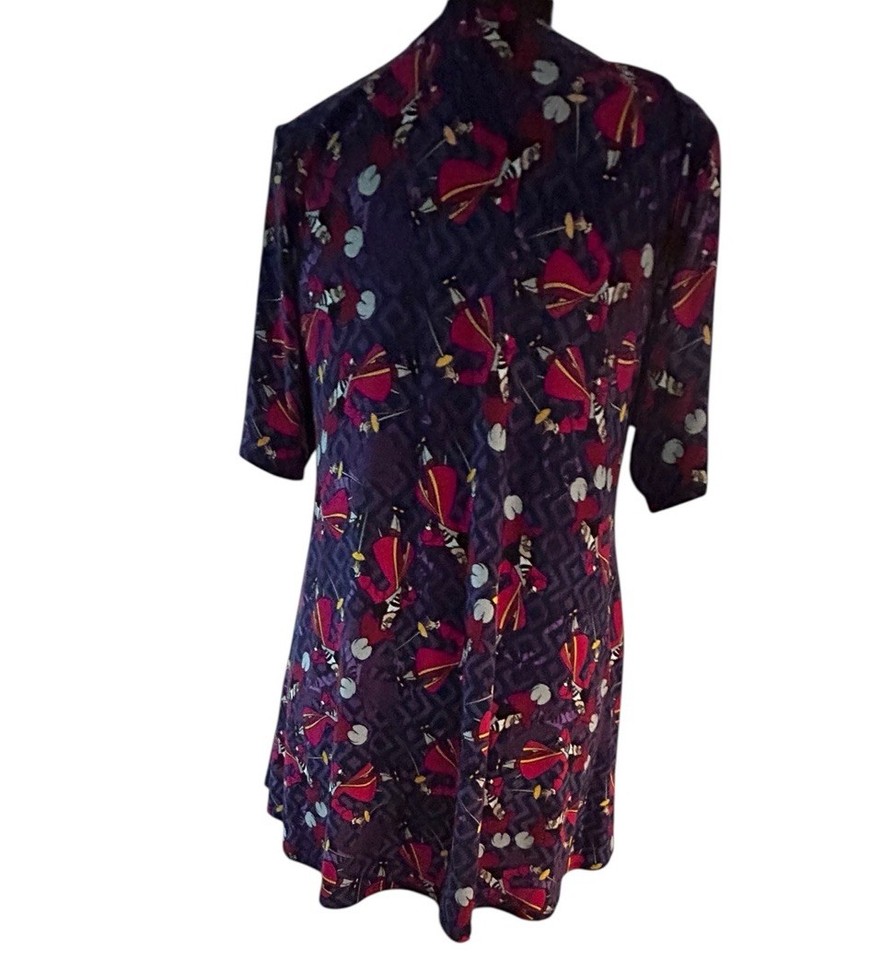 LuLaRoe Disney Perfect T Top SZ M Purple Red Captain Hook Peter Pan New ...