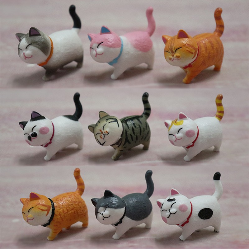 9Pcs Different Models Cute Car Kitty Ornaments Car/Home/Office ...
