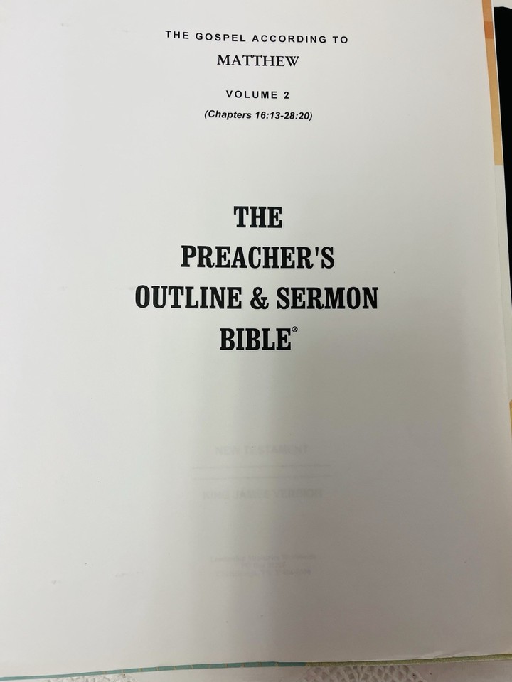 VTG 1996 The Preacher's Outline & Sermon Bible Matthew Part 2 Ch 16-28 ...