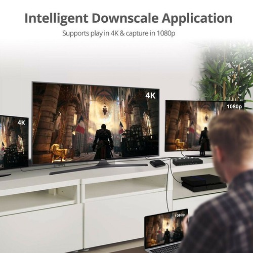 SIIG 4 Port HDMI 2.0 4K 60Hz HDR Splitter with EDID and Downscaling ...