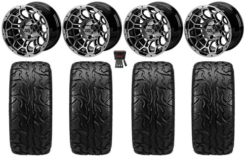 LSI Hercules 14" Golf Wheels Machined 23" RT66 Cruiser Tires E-Z-GO ...
