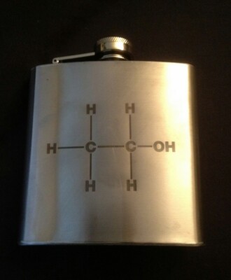 Ethanol Molecule Hip Flask 6 oz Stainless Steel NEW OOP ThinkGeek ...