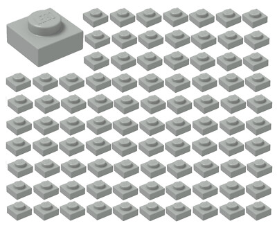 ☀️Lego 1x1 Plate Light Bluish Gray x100 Part Piece Bulk lot Legos #3024 ...