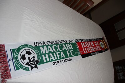 Scarf Football UEFA CHAMPIONS LEAGUE 2002-03 MACCABI HAIFA - BAYER 04 ...