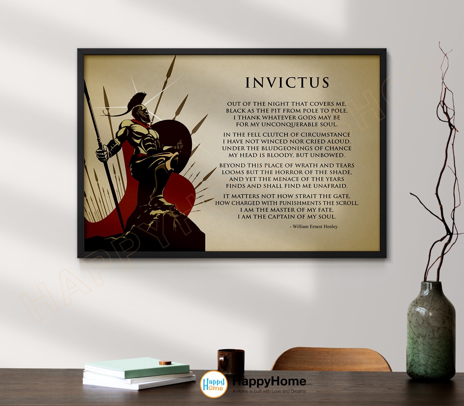 Spartan Warrior Invictus Wall Art Motivation Quote Inspiration Home Decor -P634 | eBay