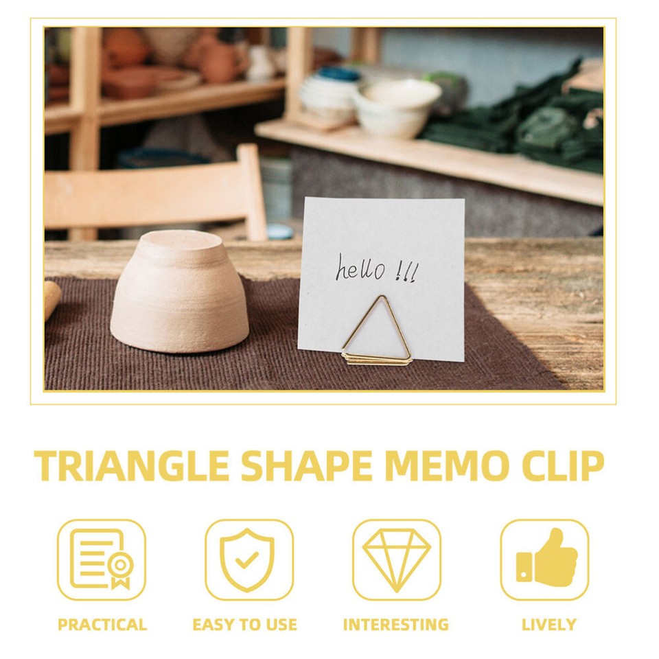 20Pcs Triangle Shaped Paper Clips Wedding Invitations Clips Triangle ...