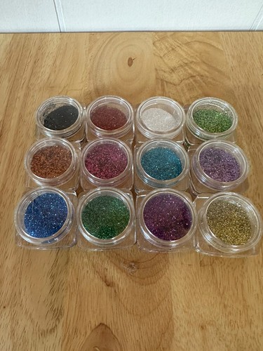 Set Of 12 Glitter Pots For Crafting Open/Used | eBay