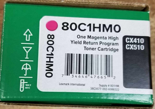 Lexmark CX410 CX510 80C1HM0 High Yield Cyan Magenta Toner Cartridge | eBay