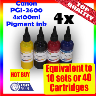 Canon PGI-2600/2600XL refill bulk Ink 4x100ml for MAXIFY MB5160 MB5060 ...