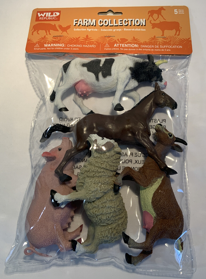 Wild Republic Farm Collection Of 5 Pcs Animals Item # 53527 PVC | eBay