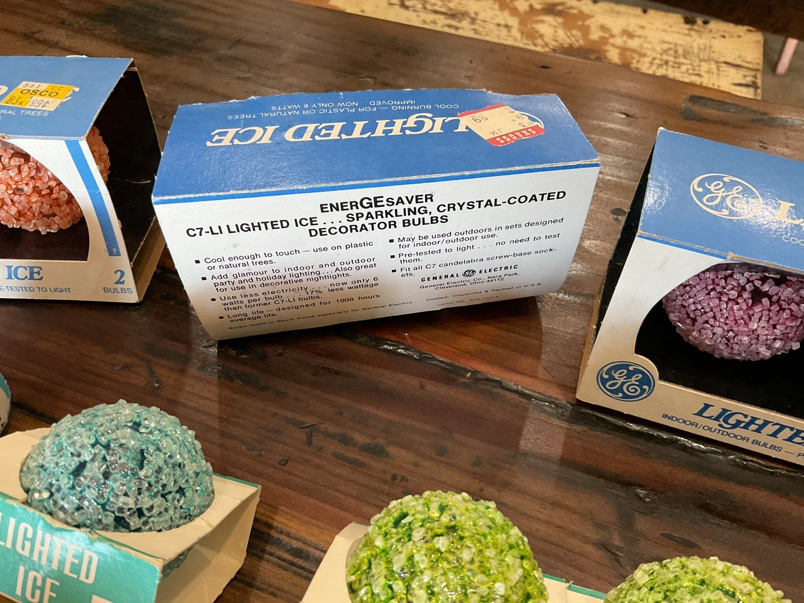 Vtg GE Christmas Lighted Ice Snowball Light Bulbs, 25 Bulbs-working ...