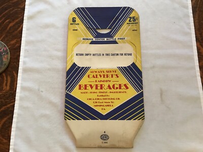 Calvert’s Beverages Vintage 6 Pack Carrier, Coca Cola Bottling ...