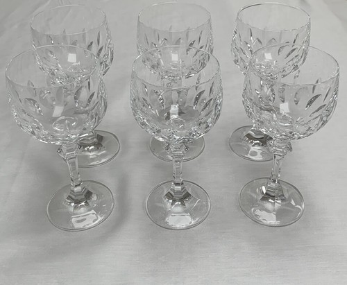 Vintage Cristallerie Zwiesel 6 Cut Glass Small / White Wine Glasses ...