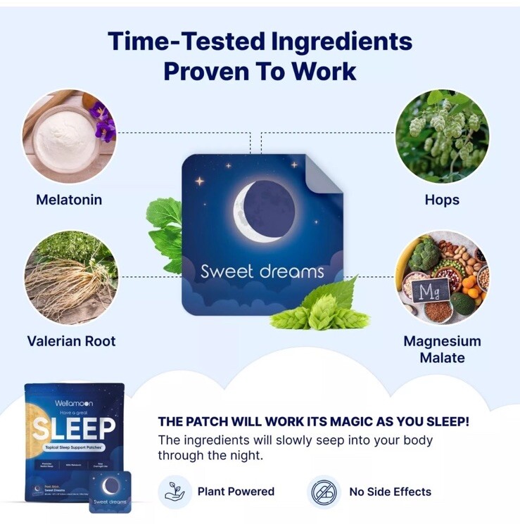 Wellamoon Sleep Support 28 Patches Per Pk 2 Packs a total 56 patches ...