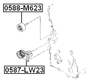 Belt Tensioner Fits Mazda 1127103, 1306666, 1350032, 1364675, 1383271 ...