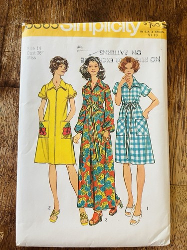 Vintage Simplicity Pattern 70's Robe Dress House Coat #5365 UNCUT Size ...
