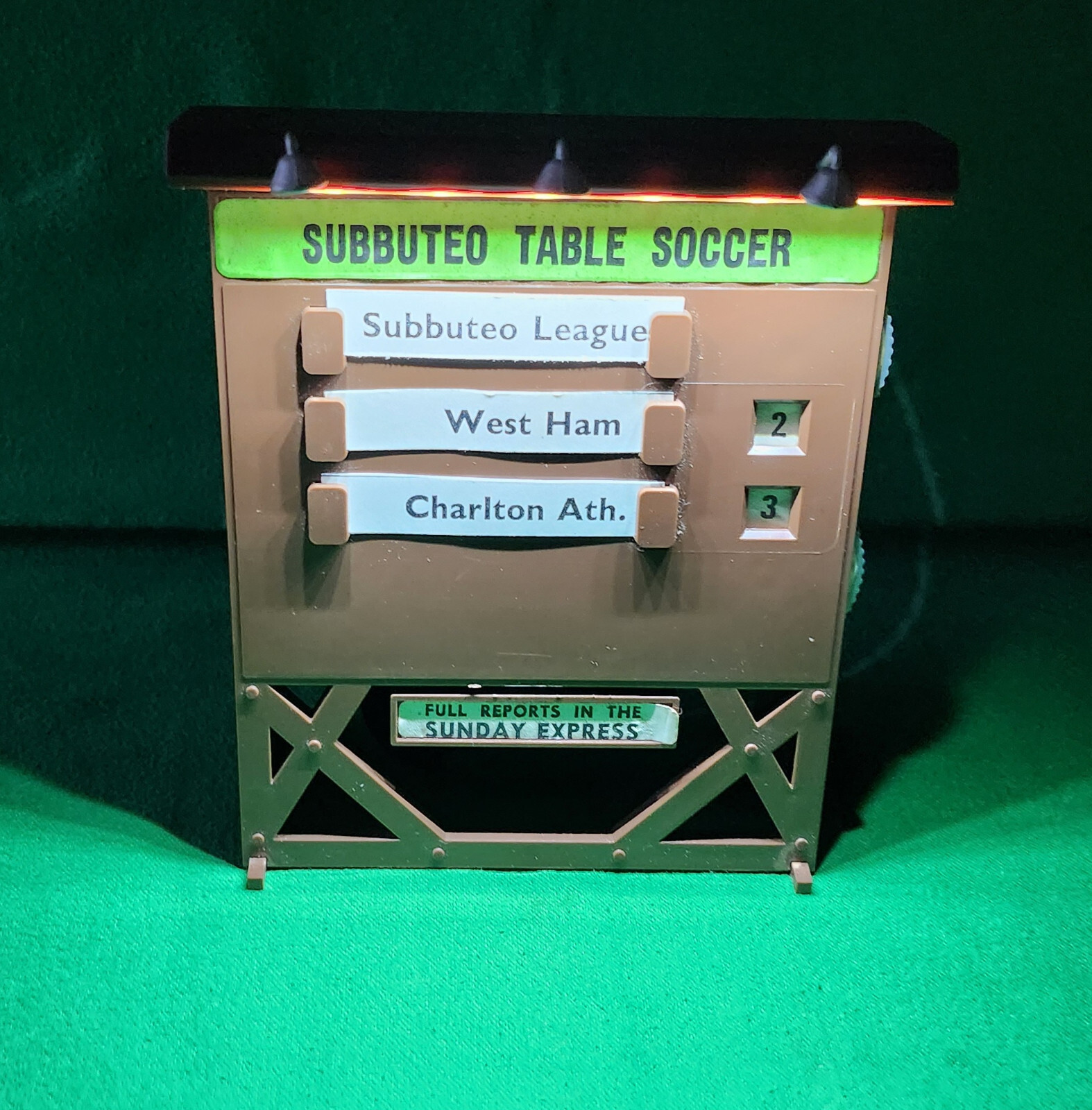 LIGHTING KIT FOR SUBBUTEO SCOREBOARD SET Z C115 EVENING KICK OFF NOW AN ...
