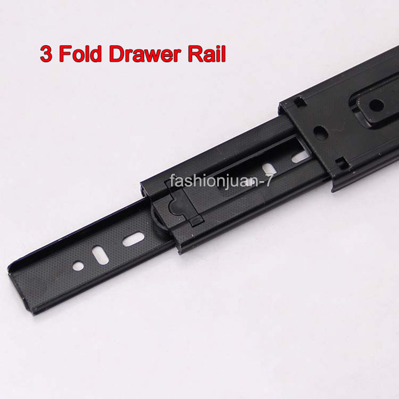 2PCS 10"~24" Portable 3 Fold Telescopic Runners Ball Bearing Drawer ...