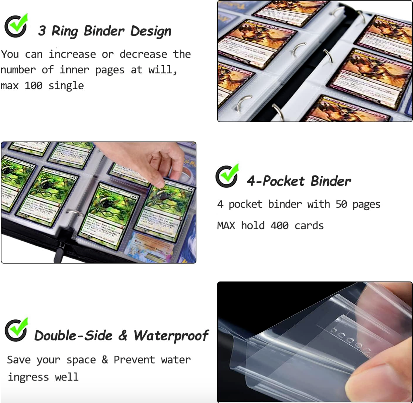 Mewtwo Pokemon Inspired Card Binder Album Collection Pocket 400 Trading ...