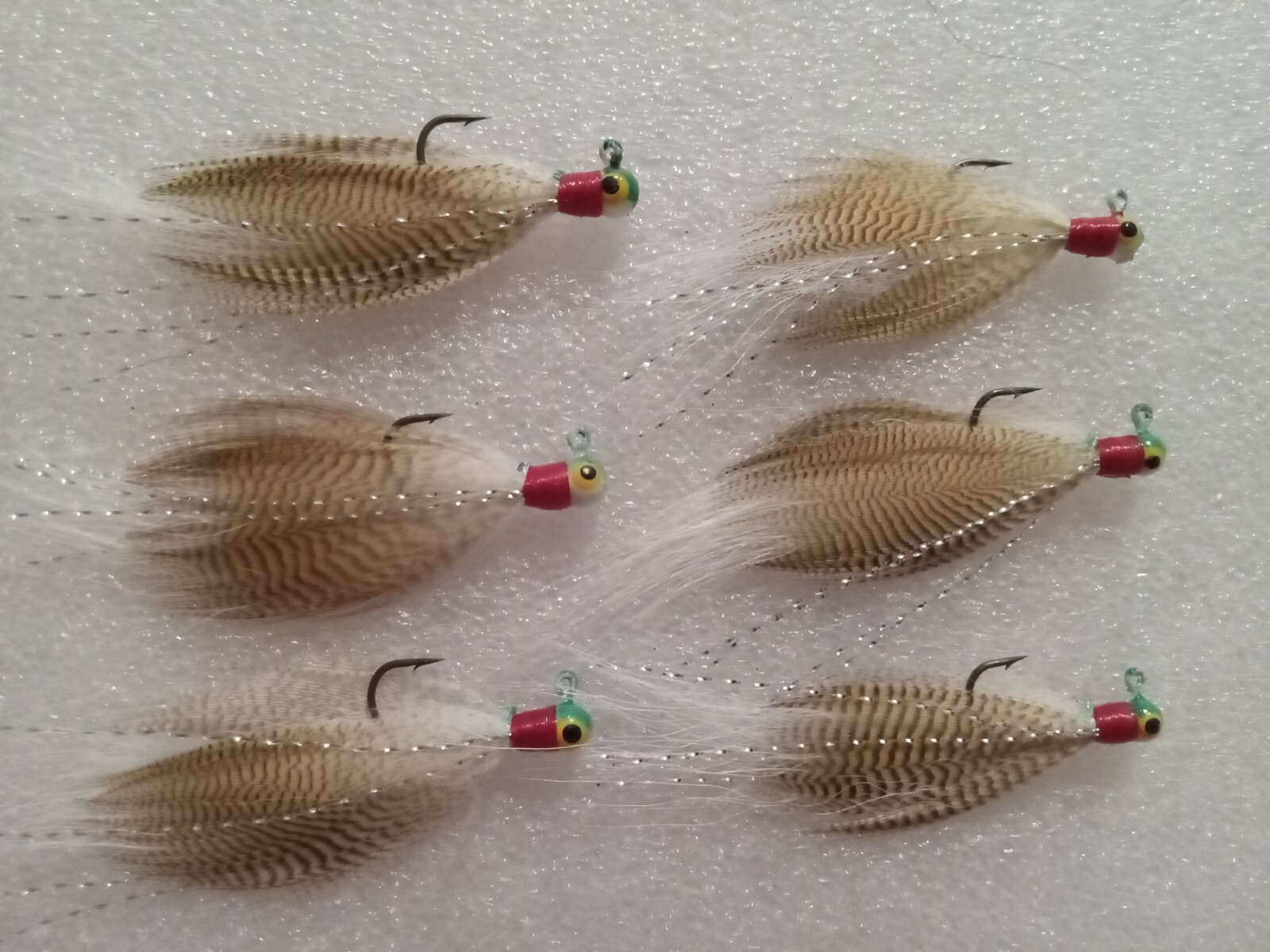 Smoo's Custom Jigs (6) 1/32 Oz. Ducktail Float N Fly Jigs Woodduck ...