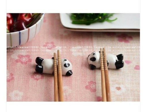 Set of 2 Cute Panda Chopstick Holder Novelty Lovely Kawaii Gift China ...