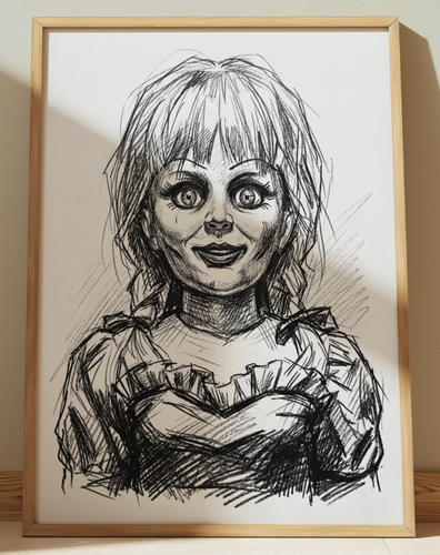 ANNABELLE DRAWING SKETCH PRINT 8" x 10" HORROR MOVIE WALL ART HOME ...