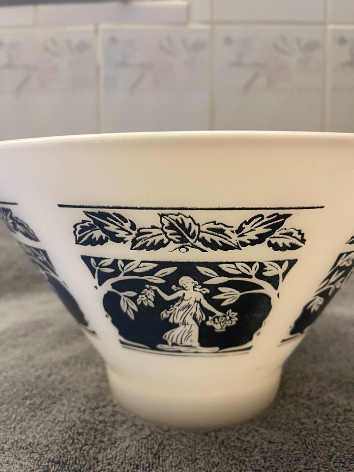 Vintage Hazel Atlas Wedgewood Blue Greek Goddess Bowl | eBay UK