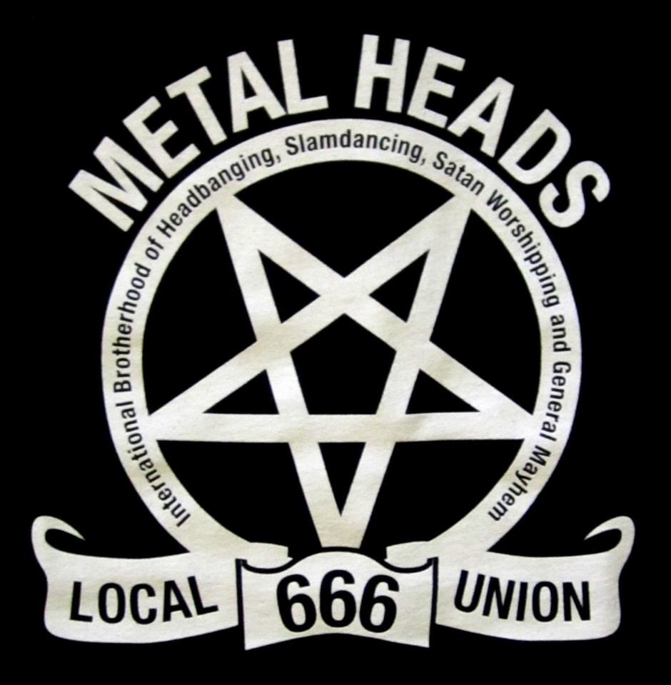 METALHEADS UNION Local 666 PENTAGRAM SHIRT XL New heavy metal OOP ...