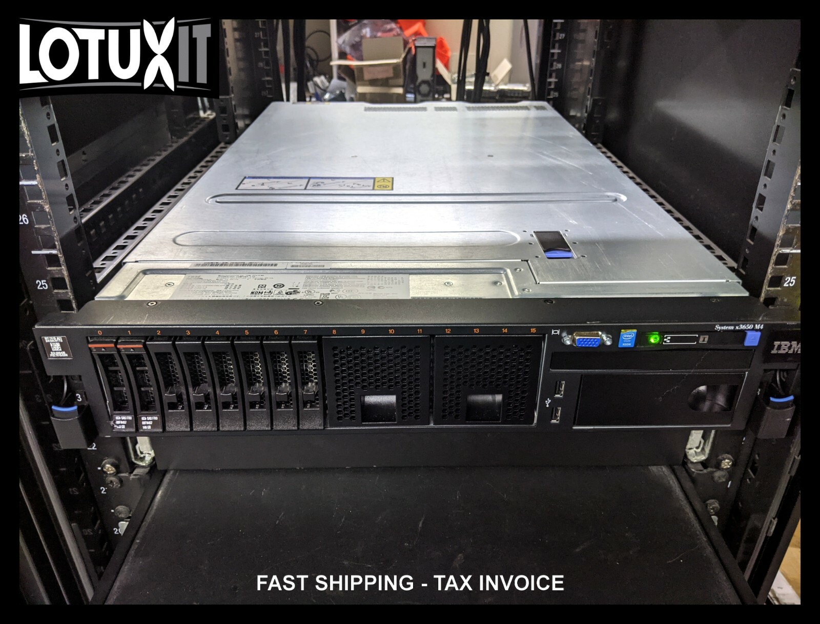 IBM x3650 M4 2x E5-2665 2.4GHz 8C 96GB RAM 2x 300GB HDD 2x BCM5709 2x ...