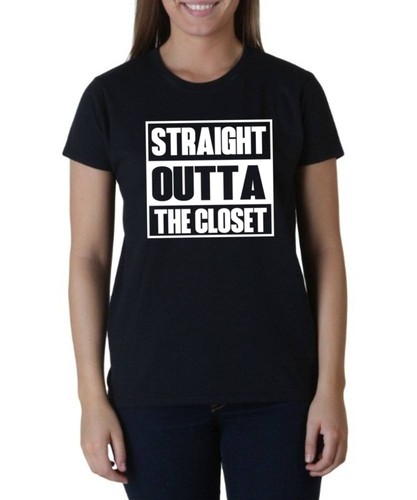 Womens Straight Outta The Closet Shirt Gay Lesbian Coming Out Pride ...