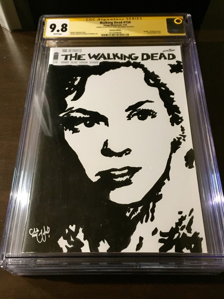 THE WALKING DEAD BETH SKETCH COVER CGC ORIGINAL ART CGC SIGNATURE ...