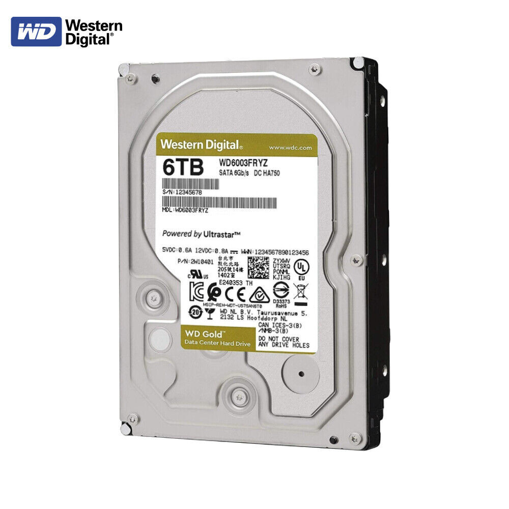Western Digital WD Gold (7200RPM, 3.5", SATA III, 256MB Cache) 6TB ...