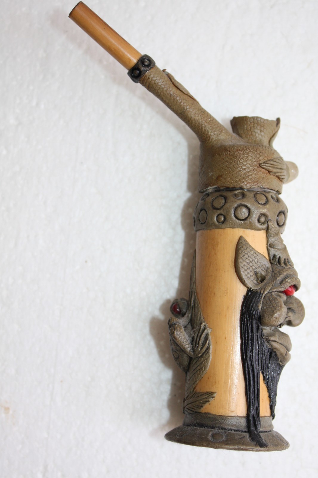 Demon Smoking Pipes Satan Devil Hand Made Unused Bamboo Clay ...