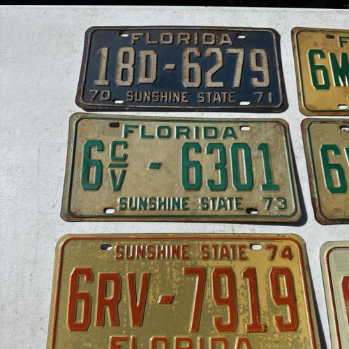 Vintage Lot Of 6 1970-74 Florida License Plates | eBay