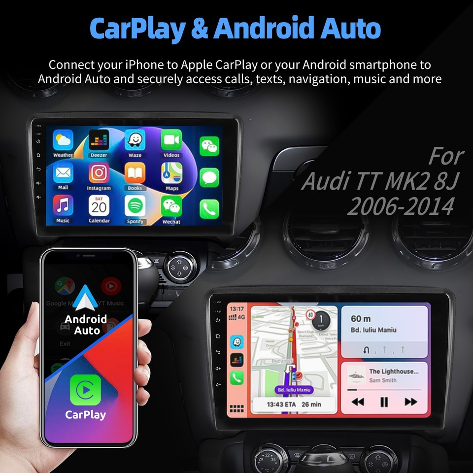 4+64G For 2006-2014 Audi TT MK2 Android 15 Apple Carplay Car Radio ...
