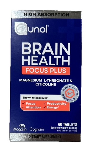 Qunol Brain Health Focus + Tablet with 1000mg Magnesium 250mg ...