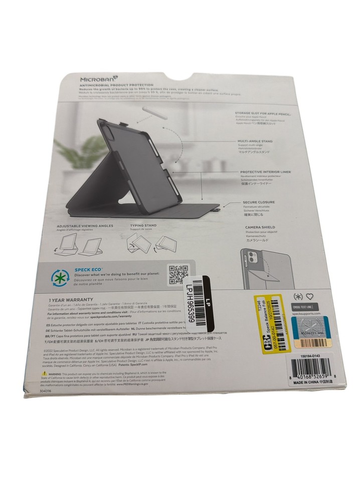 Speck Balance Folio R Case for iPad 11in Air/Pro & iPad 10.9in Air ...