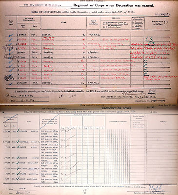MEDAL RESEARCH - WW1 MEDAL ROLLS 14 Star, 15 Star, War and Victory ...
