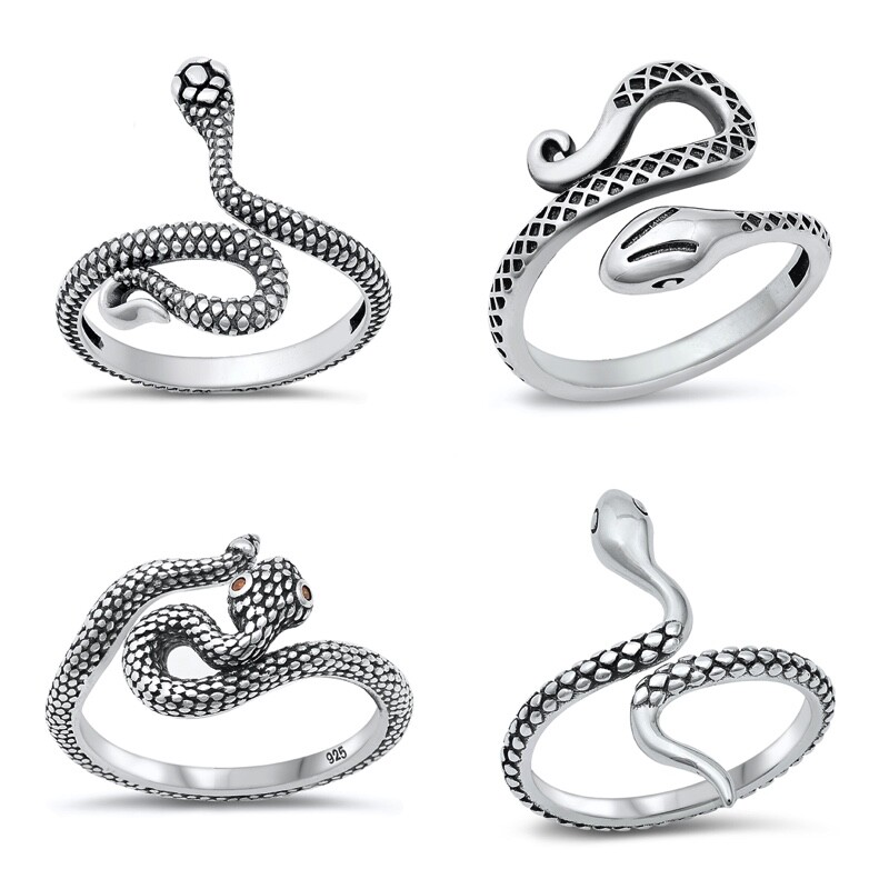 925 Sterling Silver PRETTY "SNAKE" DESIGN RINGS SIZES 5 TO 10 | eBay