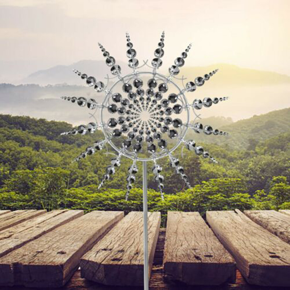 Unique and Magical Metal Windmill - Sculptures Move The Wind Lawn Wind ...
